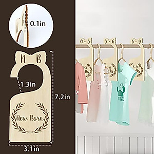 Malihome [Upgraded] Premium Wood Baby Closet Dividers Set of 7 from Newborn to 24 Months Baby Clothes Organizer Nursery Baby Closet Hanger Organizers Decor for Baby Boys or Girls (DoubleSided-1)