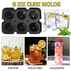 SAWNZC Ice Cube Trays, Diamond Ice Cube Molds Reusable Silicone Flexible 6-Ice Trays Maker with Lid for Chilling Whiskey Cocktails, Easy Release Stackable Ice Trays with Covers(Update Version)