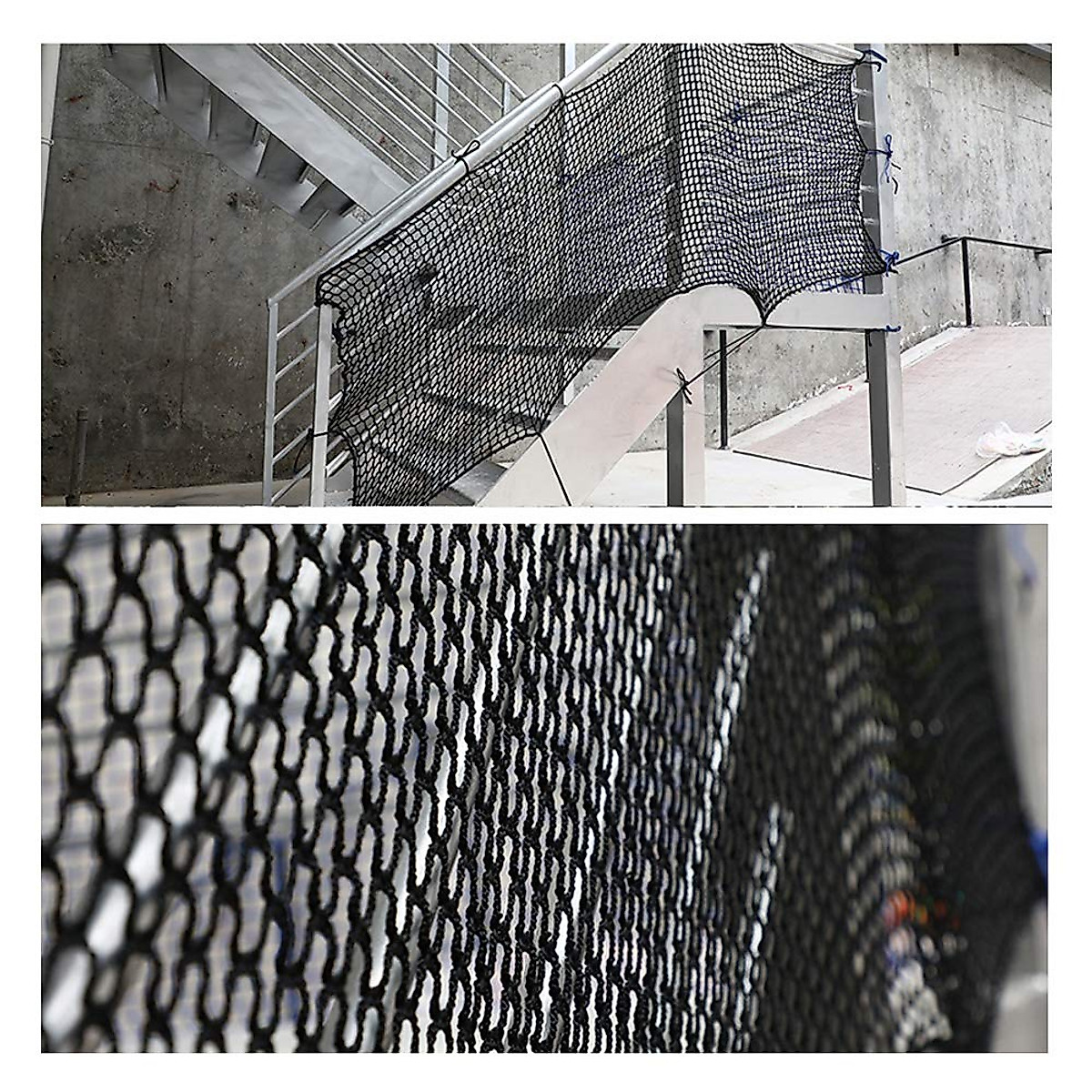 Black Stair Net Baby Protective Netting, Stairway Railing Safety Net for Children Pets Toys, Nylon Mesh Net for Balcony Banister Guard, Fence Net, Cargo Net (Size : 1x3m(3x10ft))