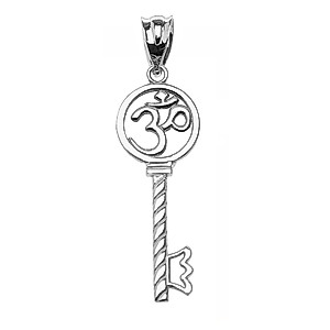925 Sterling Silver OM/OHM Key Pendant