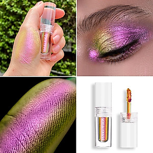 MAKI YIKA Glitter Eyeshadow Rose Pink Liquid Multichrome Eyeshadows Long Lasting, Metallic Chameleon Eye Shadow Smudgeproof Holographic Multi-Dimensional Eye Looks (#5 Moonbow)