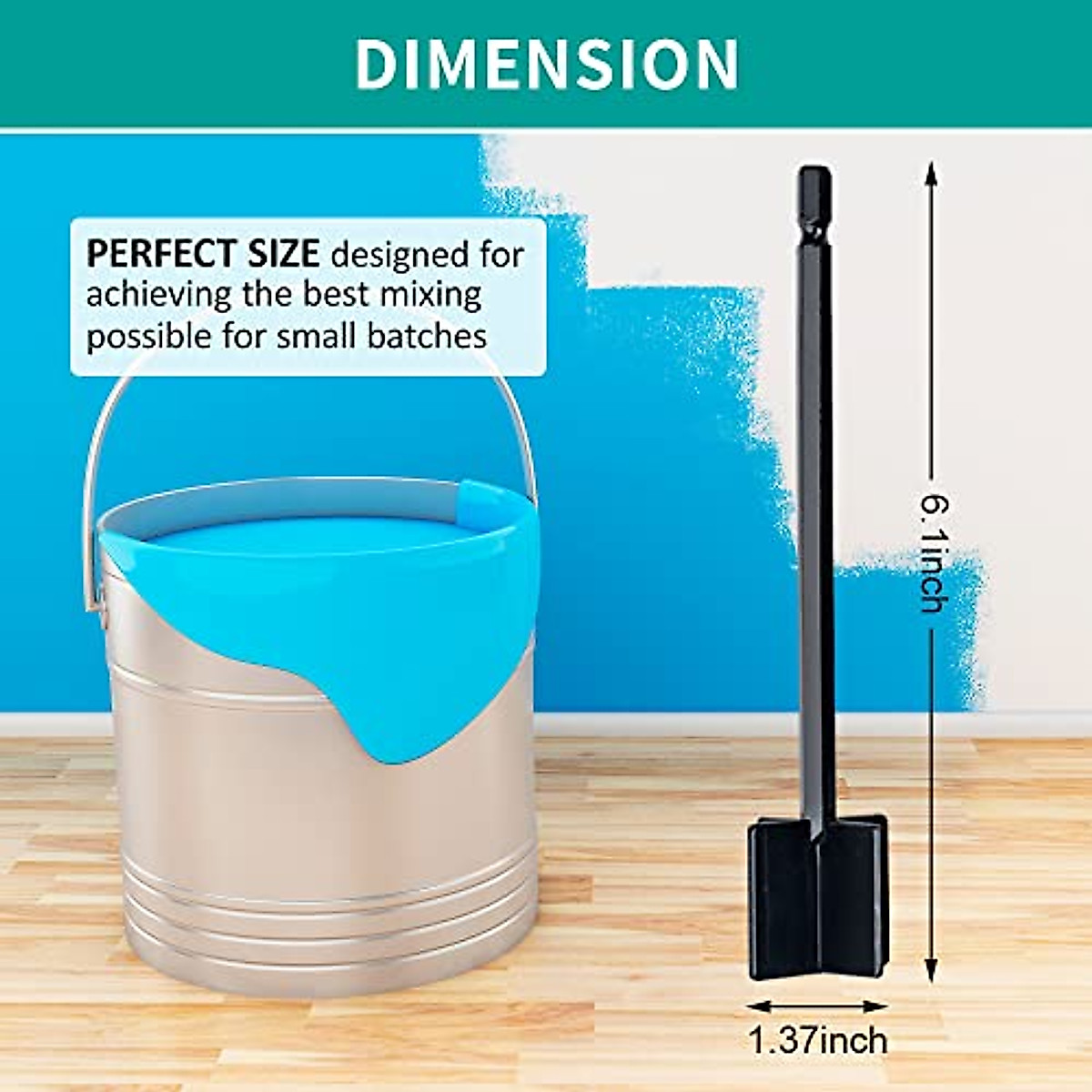 2 Pcs Epoxy Mixer Attachment for Drill, Reusable Paint and Resin Mixer Paddle to Mix Epoxy Resin, Paint, Ceramic Glaze and Reduce Bubbles