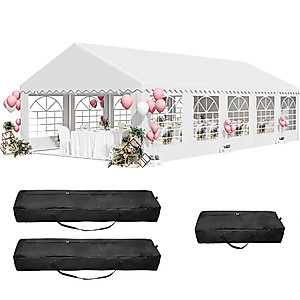 YITAHOME 16x32FT Party Tent Heavy Duty PVC Wedding Event Shelters White Upgraded Galvanized Ripple Canopy with Large Roof Removable Sidewalls & 3 Storage Bags 600D Oxford Commercial