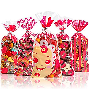 SULOLI Baby Shower Cellophane Bags,120pcs Pink Candy Goodie Bags Gender Reveal Treat Bags with 150 Twist for Baby Shower Party Favor supplies