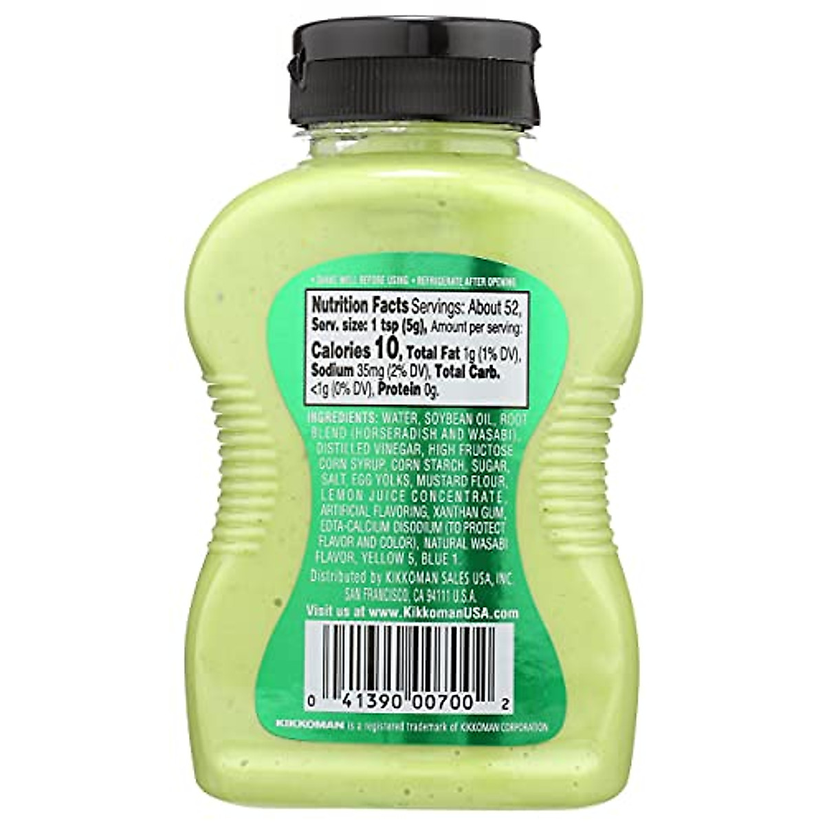 Kikkoman – Wasabi Sauce Great for Sandwiches & Dipping - All-Purpose Seasoning Spiciness Dishes Sushi, Sashimi – Sealed Packed Bottle - 9.25 oz (Pack of 1), Green