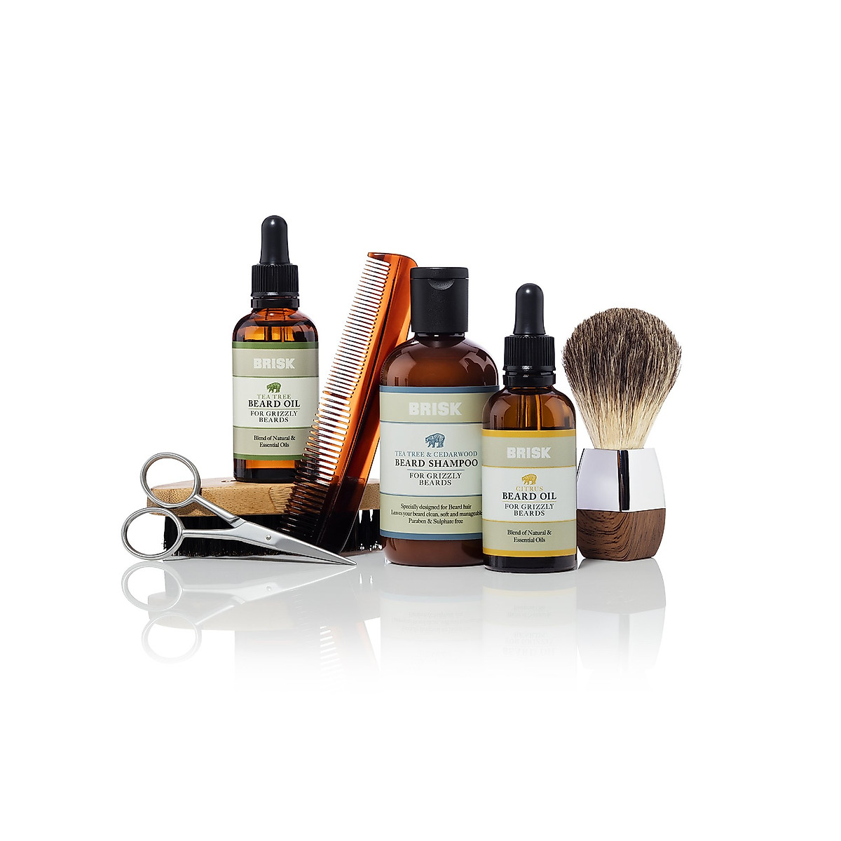 Brisk Beard Grooming Oil Liquid, Citrus for Beard Hair, 1.7 Oz