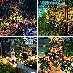 Solar Garden Lights - 4 Pack 10 LED Solar Powered Firefly Lights Solar Outdoor Waterproof New Upgraded Swaying Outdoor Garden Lights for Landscape Pathway Patio Yard Walkway Decorations | Warm White