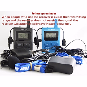 EXMAX ELGT-470 UHF Wireless Tour Guide Church Translation Equipment Voice Transmission 100 Channels Microphone Headset for Simultaneous Interpreting Interpretation Teaching(1 Transmitter 3 Receivers)