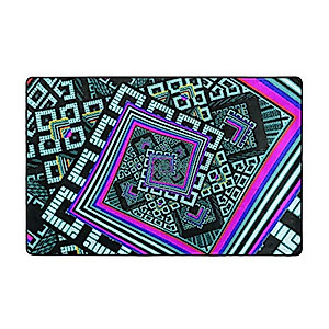 NiYoung Kaleidoscope Trippy Acid Kitchen Rug Memory Foam Floor Pad Rugs with Non-Slip Rubber Backing, Fast Dry Throw Bath Rugs Standing Mat Home Decor Cozy Nursery Rugs
