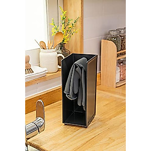 PURUS LIVING Hidden Glove Drying Holder Rack Kitchen Table Top Stand with Dishwashing Rubber Glove, Black