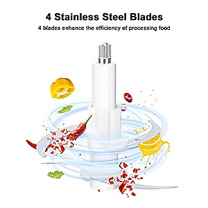 Food Processor, VASTELLE Electric Food Chopper for Meat, Vegetables, Fruits and Nuts, 8 Cup Glass Bowl Food Grinder with 2 Speed, Grey