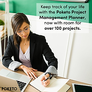 POKETO – Hardcover Project Planner - 11.9" x 8.4" - Undated - Weekly, Monthly & Yearly Notebook - Daily Planner - Note Taking - Eco-Friendly Journal - Home, School & Office Supplies - Teal