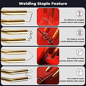 Auto Buero 110V 100W Plastic Welder Kit with 4 Types of Staples and Tools for Plastic Welding, Welding Machine Plastic Crack Repair Kit for Car Plastic Bumper Repair Kayak Fender