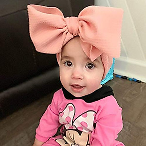 inSowni 9 Pack Solid Big Bow Stretchy Headbands Hair Accessories for Baby Girls Toddlers Kids