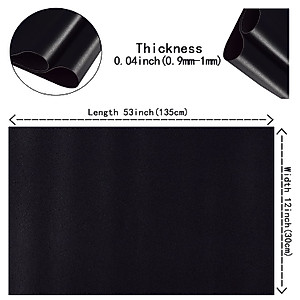 HGUAN Smooth Solid Color Black Faux Leather 12"X53"(30cmX135cm),Faux Leather Sheets Roll Very Suitable for Making Crafts, Leather Earrings, Bows,Sewing (Black)