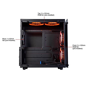 Rosewill CULLINAN PX RGB-ST ATX Mid-Tower Gaming PC Computer Case, Supports 240 & 280mm Liquid Coolers, 4 Dual-Ring Remote-Controlled 120mm RGB LED Fans & 80mm Rear Fan, Tempered Glass