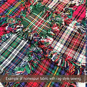 McCuan Green Tartan Plaid Cotton Homespun Fabric by JCS - Sold by The Yard