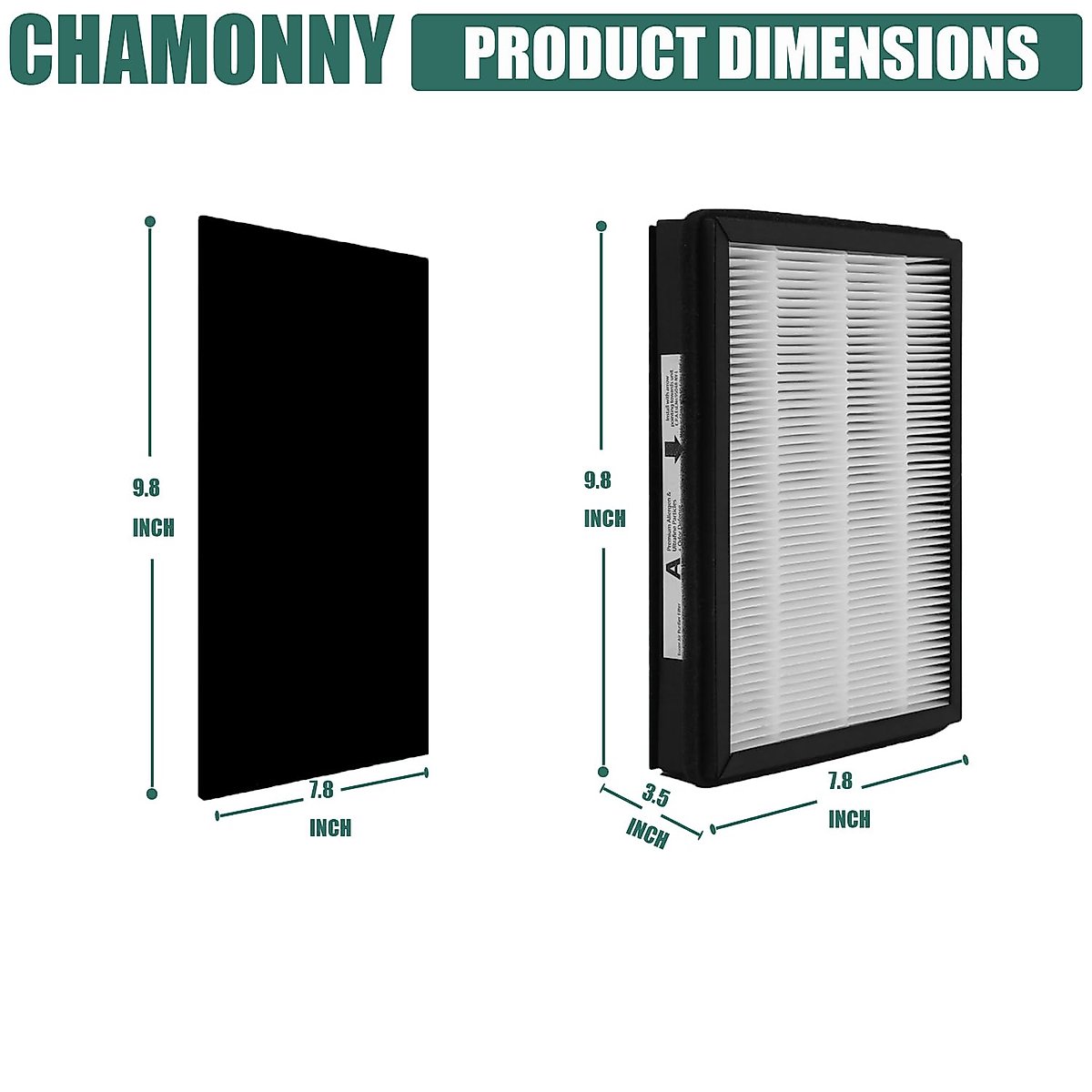 CHAMONNY Size A Replacement Filter A, Compatible with Filtrete FAP-C01-A and IDYLIS AC-2119, IAP-10-100, IAPC-40-140, IAP-10-150 Air Purifier, 2 H13 True HEPA Filters + 4 Pre-filters