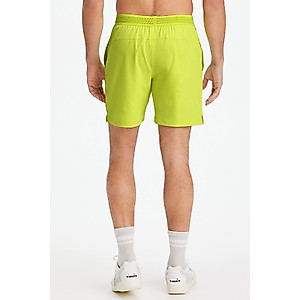 Fabletics Men's The Fundamental Short (Lined), Workout, Running, Training, Gym, Yoga, Ultra Lightweight, Athletic, 7" Inseam, XL, Zest