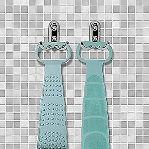 Silicone Back scrubber, Multifunctional Dual Sided Back Scrubber SiliconeDead Skin Removal,Exfoliating Bath Brush Soft,Silicone Massage Bathroom,Long Strap Back Scrubber Body Cleaning Shower(Green)