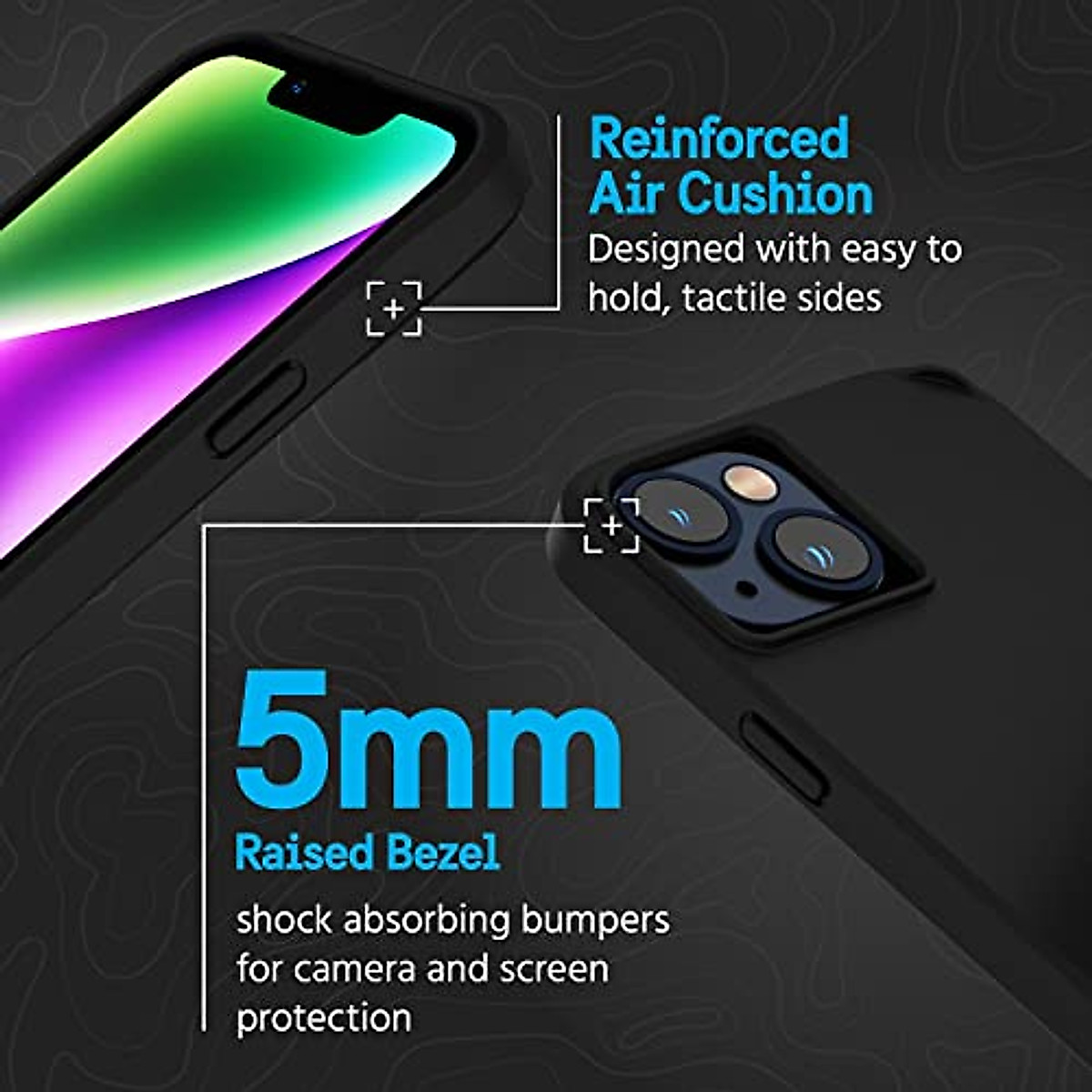 Pelican Ranger Series - iPhone 14 Case / iPhone 13 Case 6.1" [Wireless Charging Compatible] Protective Phone Case [15FT MIL-Grade Drop Protection] Slim Rugged Cover for iPhone 14 / 13 - Black