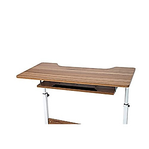 Mind Reader Adjustable Rolling Lapdesk Couch End, Side Table, Over Bed Desk, Medium, Brown