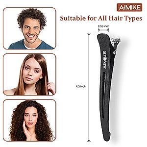 Hair Clips, AIMIKE 12 Pack Hair Clips for Styling and Sectioning, Non Slip Hair Clips with Silicone Band, No -Trace Hair Clips for Thick and Thin Hair - Professional Salon Hair Clips