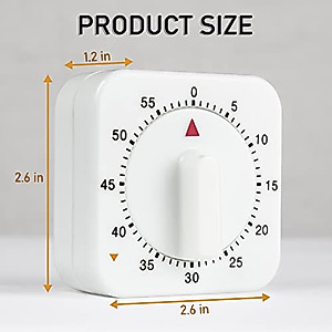 aGIOGIO 2-Pack Square 60 Minute Mechanical Kitchen Timer,Chef Cooking Timer Clock with Loud Alarm,No Batteries Required - Kitchen Learning Management Timer Magnetic Backing with Fridge Magnets