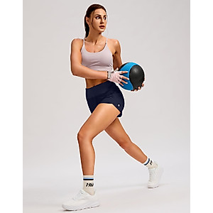 G Gradual Women's Running Shorts with Mesh Liner 3" Workout Athletic Shorts for Women with Phone Pockets(Navy Blue,X-Small)