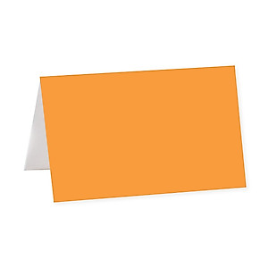 Andaz Press Table Tent Printable Place Cards, Orange 20-Pack, Seat Placement Cards Blank Place Cards For Table Settings Name Cards for Baby Bridal Wedding Shower, School Graduation Food Cards