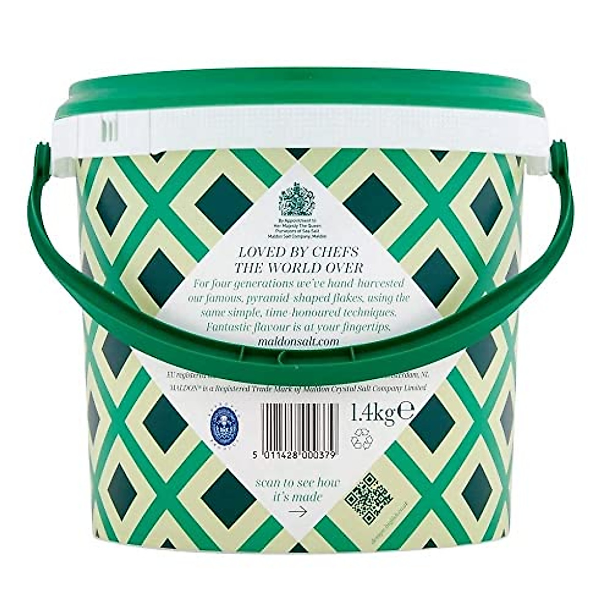 Maldon Salt, Sea Salt Flakes, 3.1 lb, Bulk Tub, Kosher, Natural, Handcrafted, Gourmet, Pyramid Crystals