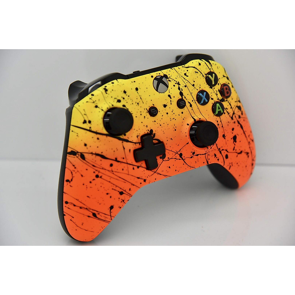 Hand Airbrushed Fade Custom Controller - Compatible with Xbox One (Matte Orange & Yellow)