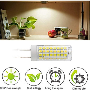 G MGY OLED LED GY8.6 Bulb,7W T4 G8 LED Bulb, 75W Halogen Bulb Replacement, GY8.6 Bi-pin Base Light Bulb, AC120V, for Under Counter Kitchen Lighting, Light Fitting, 2-Pack (White)