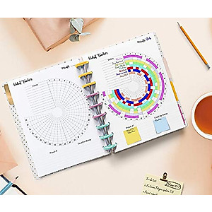 Habit Tracker Inserts for 9-Disc Planners (7 x 9.25 inches), Resolution Tracker, Habit Log, Monthly Habit Planner Refill, 12 Months Supply