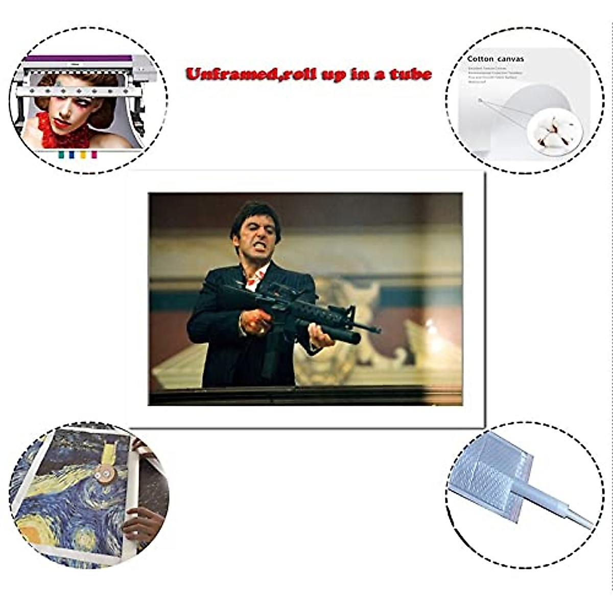 SUPERYUFENG Godfather Scarface Canvas Art Poster and Wall Art Picture Print Modern Family Bedroom Decor Posters 16x24inch(40x60cm)