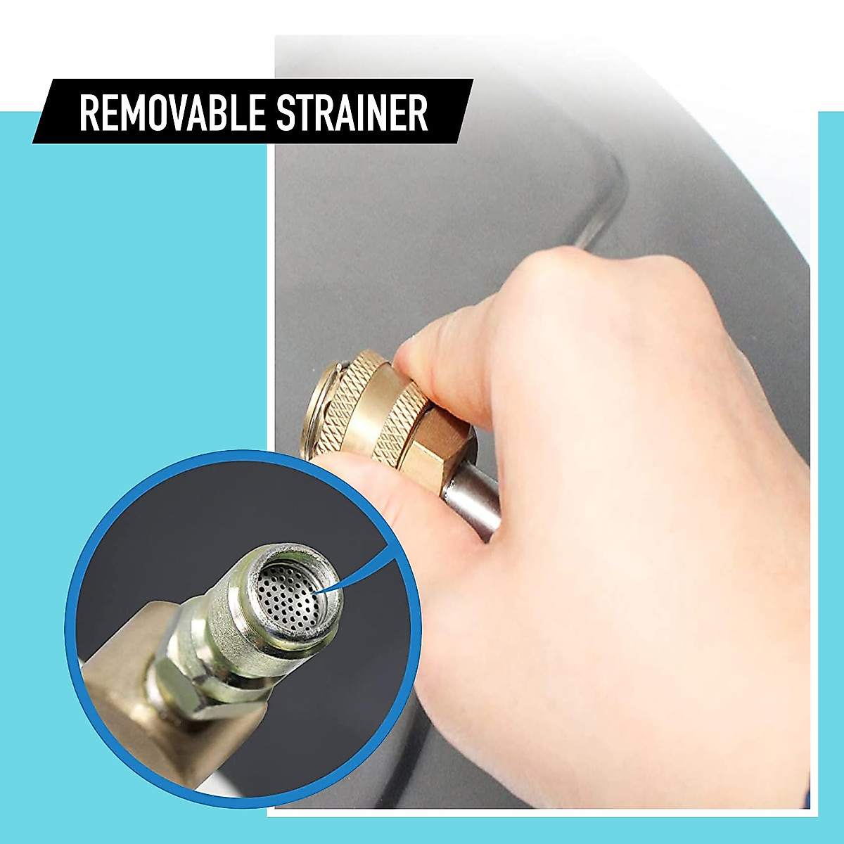 EDOU Direct Pressure Washer Surface Cleaner 20" with Wheels | Stainless Steel | Heavy Duty | 4,000 PSI Max Working Pressure | Includes: 2 Pressure Washer Extension Wand Attachments