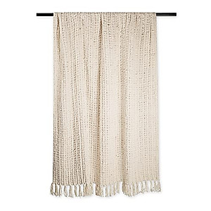 DII Chenille Luxury Thick Woven Throw with Fringe, 50x60, Cream