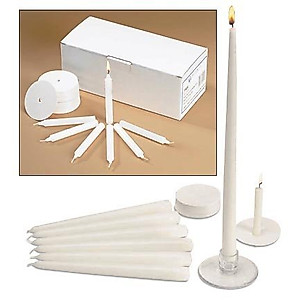 Church Vigil Devotional Unscented 1/2 x 4 1/4 Inch White Candle with Drip Protector - 100 per Box