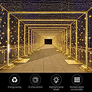 VITOOTE Twinkle Star 66ft 480 LED String Lights Outdoor, Waterproof Connectable Hanging Light for Party Decor, Wedding Party Home Garden Hotel Christmas Lights(Warm White)