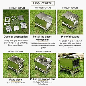 Safety certification Charcoal Grill Barbecue, Portable Stainless Steel Smoker BBQ, Folding Wood Burning Barbecues, Tabletop Grill for Outdoor Garden Cooking Camping Hiking Picnic