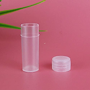 Othmro 75Pcs 5ml Plastic Bottles Lab Cylindrical Chemical Reagent Bottles, Wide Mouth Laboratory Reagent Bottles, Sample Sealing Liquid Storage Containers for Food Stores White Translucent