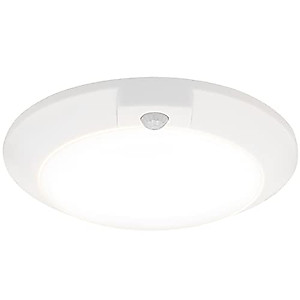 Maxxima 6 in. Round Motion Sensor LED Ceiling Mount Light Fixture - 3000K Warm White, 600 Lumens, Indoor Dome Light, Ideal for Closet, Hallway, or Kitchen Pantry Lighting