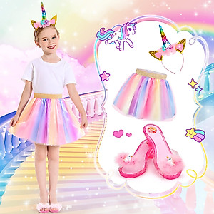 LIMIROLER Princess Dress Up Shoes Set, Girls Dress Up Toys, Princess Role Play Costumes Kit Gifts for Toddler Little Girls Aged 3-6 Years Old