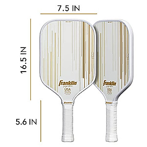 Franklin Sports Pro Pickleball Paddles - Signature Series Pro Pickleball Paddle with MaxGrit Surface - USA Pickleball (USAPA) Approved Tournament Pickleball Paddle - 13mm Polypropylene Core - Gold
