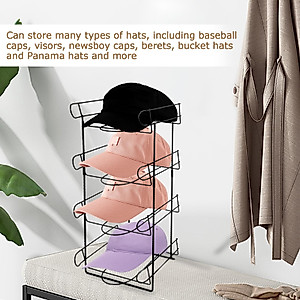 AshKiz 4 Tier Wire Countertop Hat Display Stand, Hat Display Rack, Hat Display Stand Countertop, 4 Tier Metal Wire Hat Rack for Hats Retail, Bedroom and Living Room and Entryway