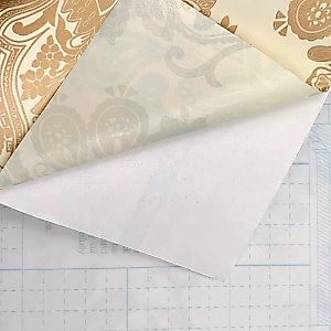 Yifely Luxury Gold Damask Shelving Paper Removable Shelf Liner Adhesive Cabinet Sticker 17.7 Inch by 9.8 Feet