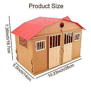 Toymany 40PCS Barn House Toys Farm Animals Figures with Fence Farm Playset, Plastic Farm Figurines Farmhouse Toys, Farmers Horse Cow Hen & Fodders, Christmas Birthday Gift for Kids Toddlers