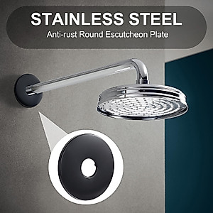 Isslly 4 Pack Large Shower Arm Flange, 3.15 inch Round Replacement Escutcheon Plate, Stainless Steel Shower Pipe Cover Plate for Shower Head Arms (Inner Dia: 0.92 in) - Black