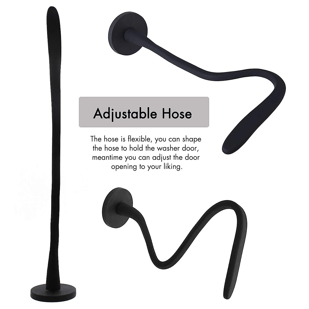 Spidfee Front Load Washer Door Prop, Magnetic Flexible Washer and Dryer Door Support Keep Washer Drying Door Open to Keep Dry - Black