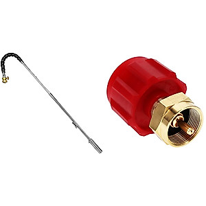 Flame King Propane Torch Weed Burner + GasOne Propane Refill Adapter